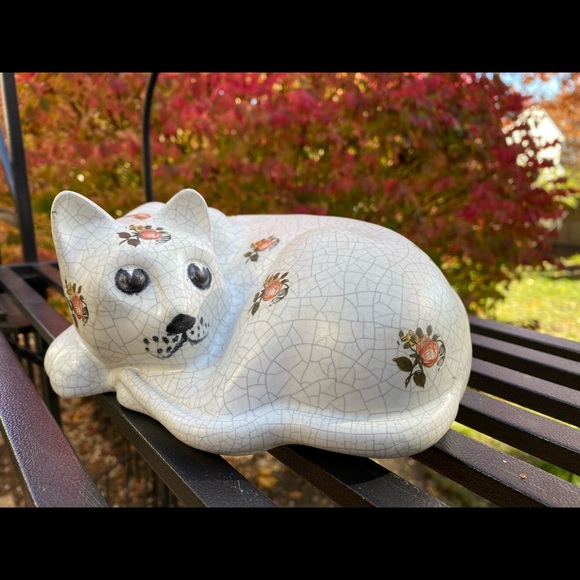 Other | Vintage Crackle Finish Ceramic Cat | Poshmark